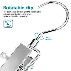 Zerodeko 10 Pack Metal Laundry Hangers with Swivel Hooks, Hold Boots Clips Pin Stainless Steel Portable for Hanging Clothes Towels in Home, Travel