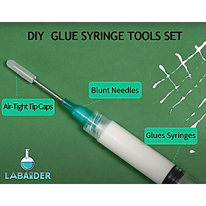 Injection Syringe 5ml Blunt Tip Syringes Luer Lock 16Ga 18Ga 20Ga Blunt Needle with Caps, for Epoxy Resin Oil Glue Ink Injector Craft Paint Industrial adhesives sealants lubricants Lab Science