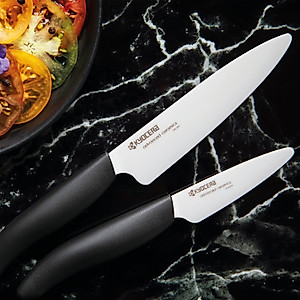 Kyocera Advanced Ceramic Revolution Series 3-inch Paring Knife, Black Handle, White Blade