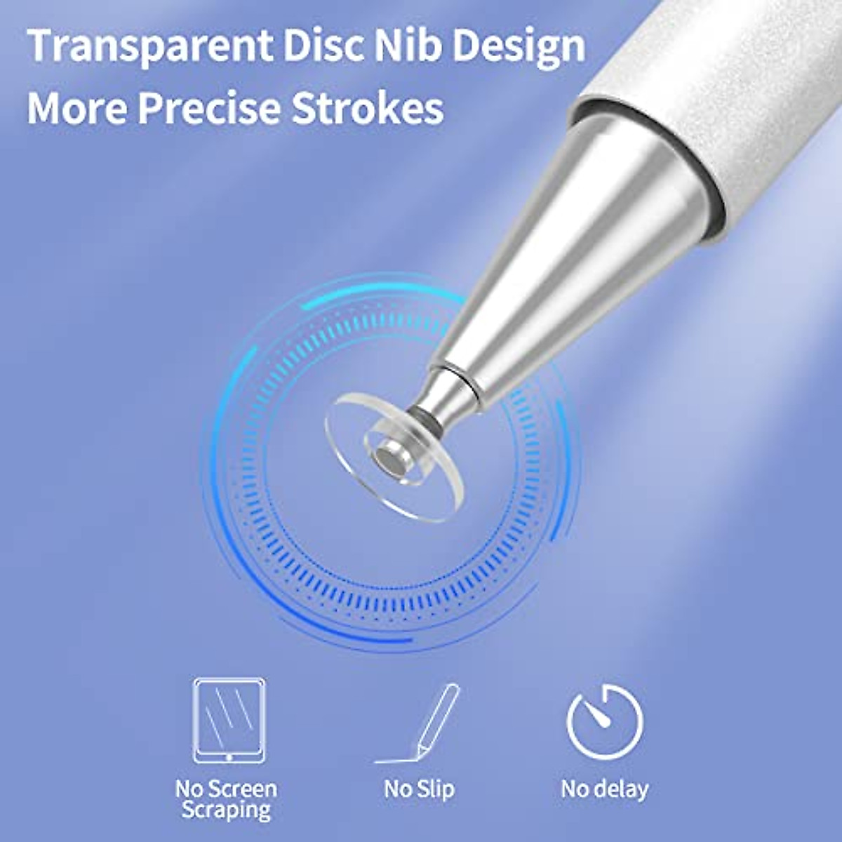 Stylus Pens for Touch Screens, 2 in 1 Magnetic Disc Stylus Pen with Magnetic Cap, Compatible with All Touch Screens