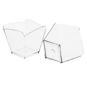 Frcctre 100 Pack 3.4 Oz Clear Dessert Tumbler Cups with Spoons, Disposable Plastic Appetizer Cups Parfait Shooters Cups for Desserts, Puddings, Mousse, Wedding, Party