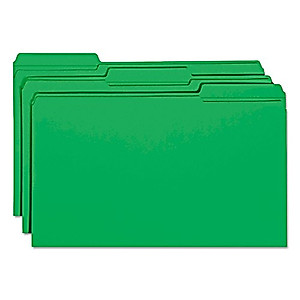 Smead File Folder, Reinforced 1/3-Cut Tab, Legal Size, Green, 100 per Box (17134)