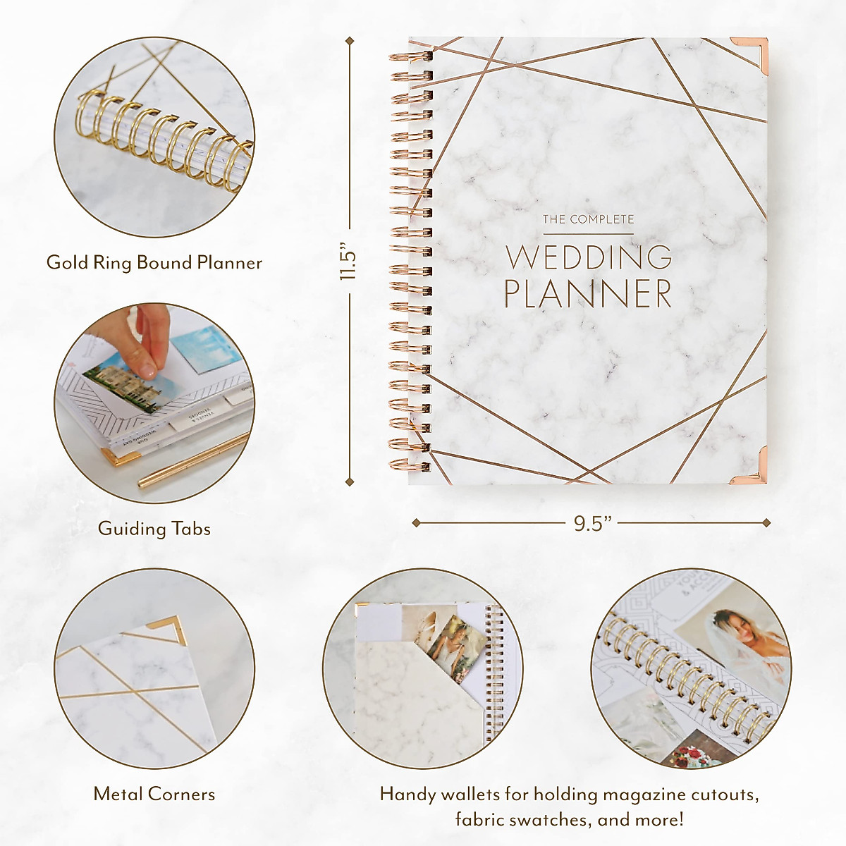 Wedding Planner - Undated Bridal Planning Diary and Organizer, Hard Cover, Pockets & Online Support