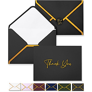 Mr. Pen- Blank Thank You Cards with Envelopes, 20 Pack, 4x6, Gold Foil Thank You Notes with Envelopes, Black Wedding Thank You Cards Wedding, Thank You Note Cards, Baby Shower Thank You Cards