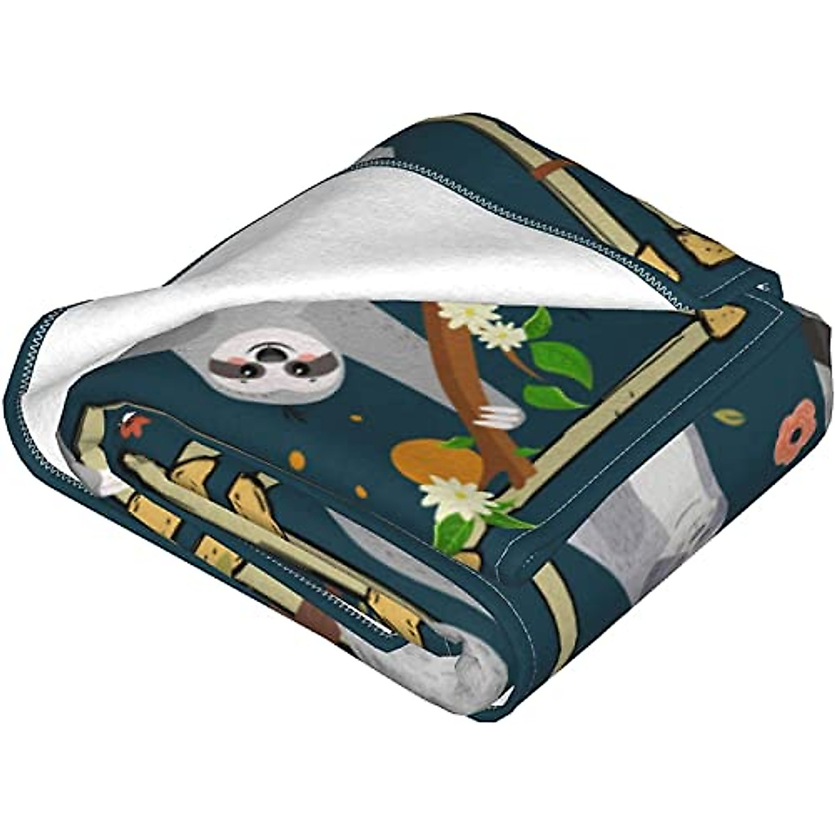 Sloth Blanket Lightweight Flannel Fleece Cartoon Cute Animal Throw Blankets Soft Cozy Plush Microfiber All-Season Blanket for Bed/Couch/Sofa-50 x40 in