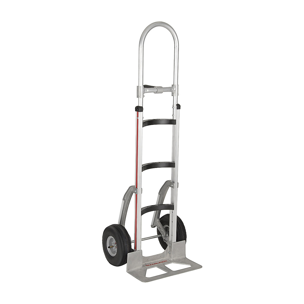 Magliner Aluminum Hand Truck with Curved Frame, 60" Handle, 500 lb Capacity + 18" x 7-1/2" Aluminum Nose Plate