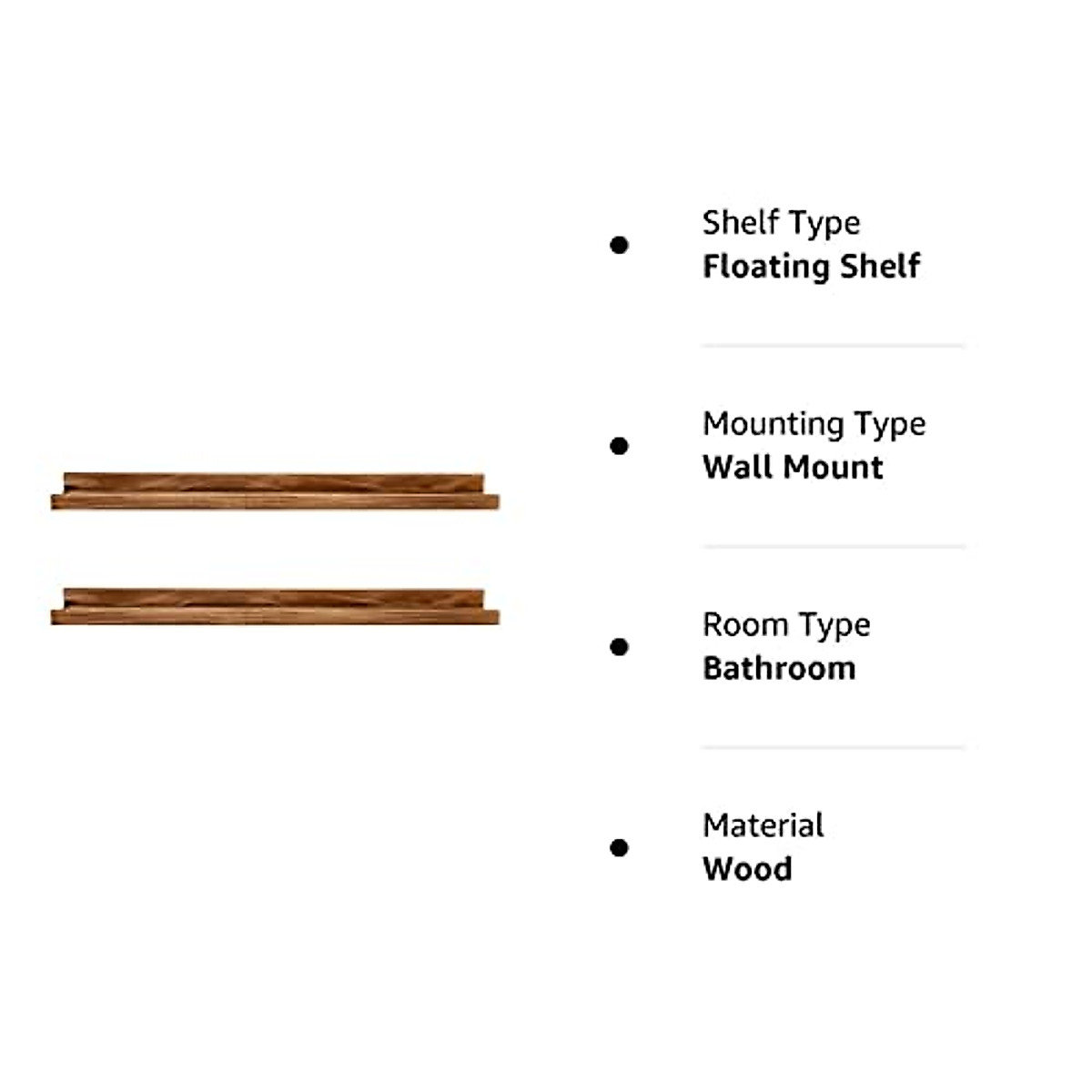 AZSKY 48 Inches Long Wood Photo Picture Ledge Shelf with Lip Floating Shelves for Nursery Books Set of 2 Rustic Wall Shelf for Kids Bedroom Office Bathroom Living Room Frames