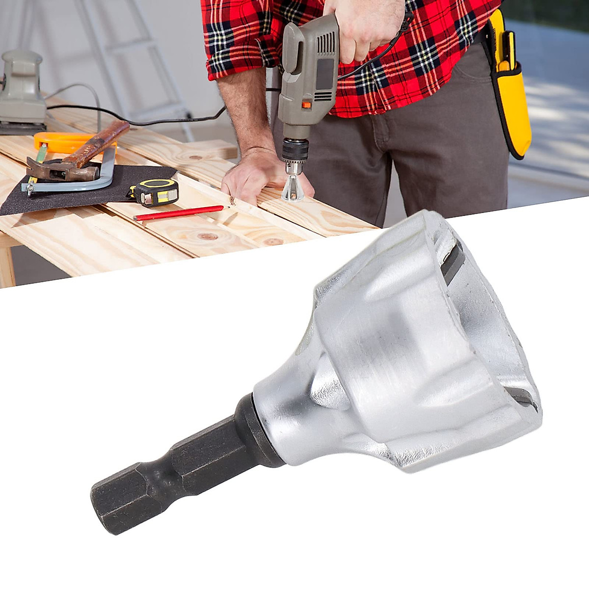 External Deburring Tool, External Chamfer Tool Carbide Hex Shank Chamfering Deburring Power Tool Accessories, for Metal Plastic Power Drill Wood