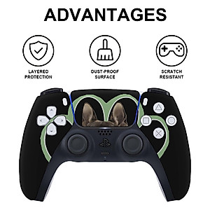 German Shepherd Dog Paw Cute Skin for P-S-5 Disc Edition Console and Controller Cover Wraps Full Print Protector Sticker