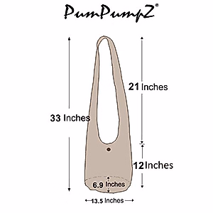 PumPumpz Hippie Boho Elephant Crossbody Bohemian Gypsy Sling Shoulder Bag Medium Size (Twins Elephant Navy)