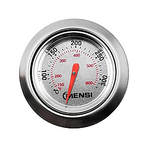 MENSI BBQ Barbecue Replacement Parts Charcoal Grill Pit Wood Smoker Temperature Gauge Thermometer for Weber Traveller Grills