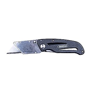 General Tools Folding Utility Lock Back Knife #WS-1204, Black