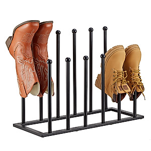 Housen Solutions Boot Rack, Free Standing Metal Shoe Racks Organizer for Tall Boots, 6 Pairs Black Shoes Boot Holder for Knee-High, Hiking, Rain Boot, Working Boot in Closet, Entryway, Garage