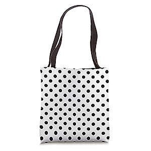 Small Polka Dot Pattern in Black on Cream White AEV517 Tote Bag