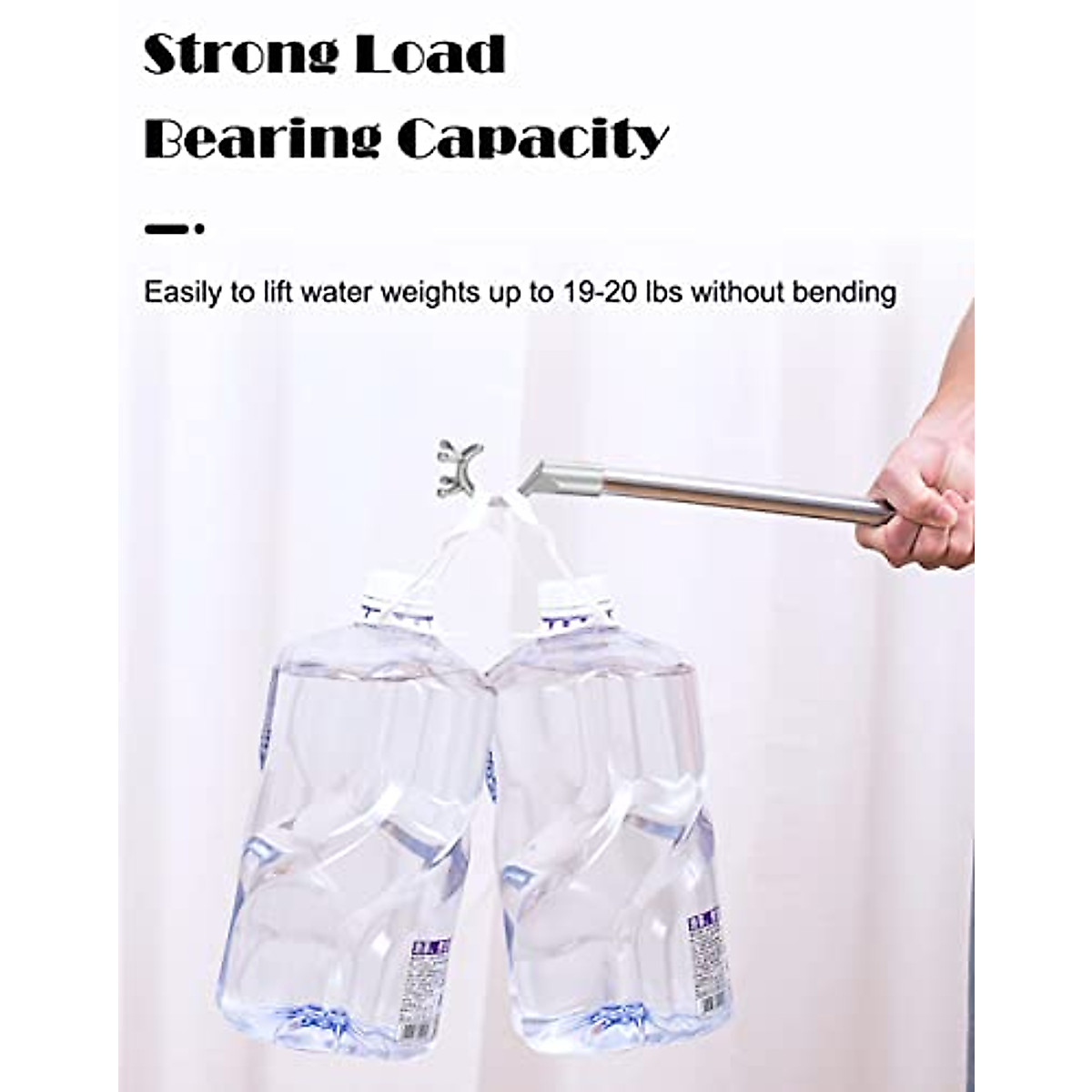 Closet Hanger Reacher Pole with Aluminum Alloy U-shaped Fork Head 56" Adjustable Extend Hook Pole for Closet Rod, Shelf Pole, Ceiling Pole