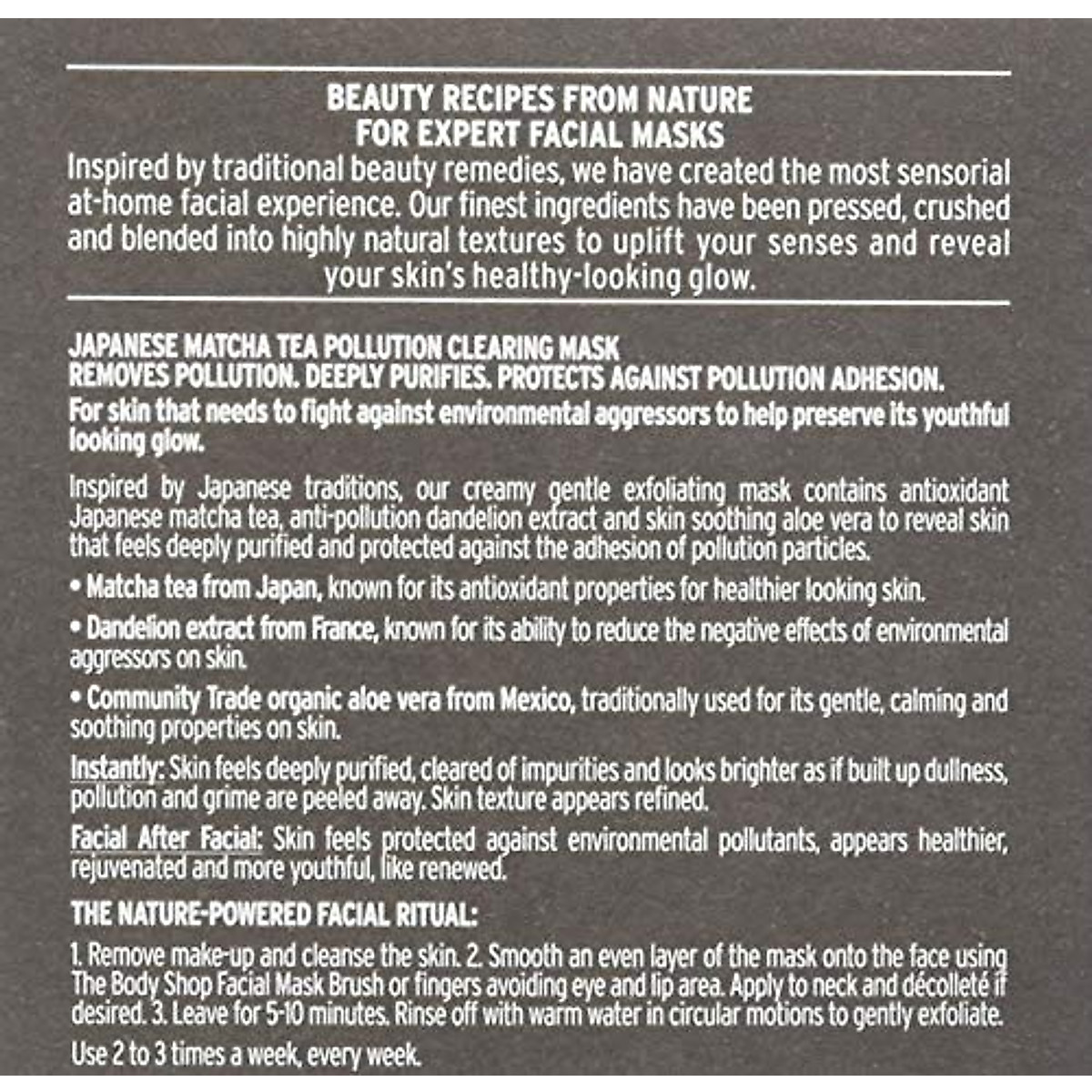 The Body Shop Japanese Matcha Tea Pollution Clearing Face Mask, 2.6 Fl Oz (Vegan)