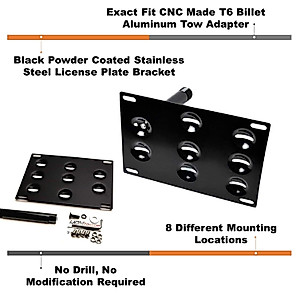 iJDMTOY Compatible with 2020-up Toyota Supra GR No Drill Front Bumper Tow Hook License Plate Mounting Bracket Adapter Kit