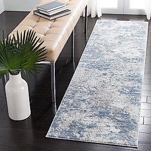 SAFAVIEH Amelia Collection Area Rug - 9' x 12', Grey & Ivory, Modern Abstract Design, Non-Shedding & Easy Care, Ideal for High Traffic Areas in Living Room, Bedroom (ALA705G)