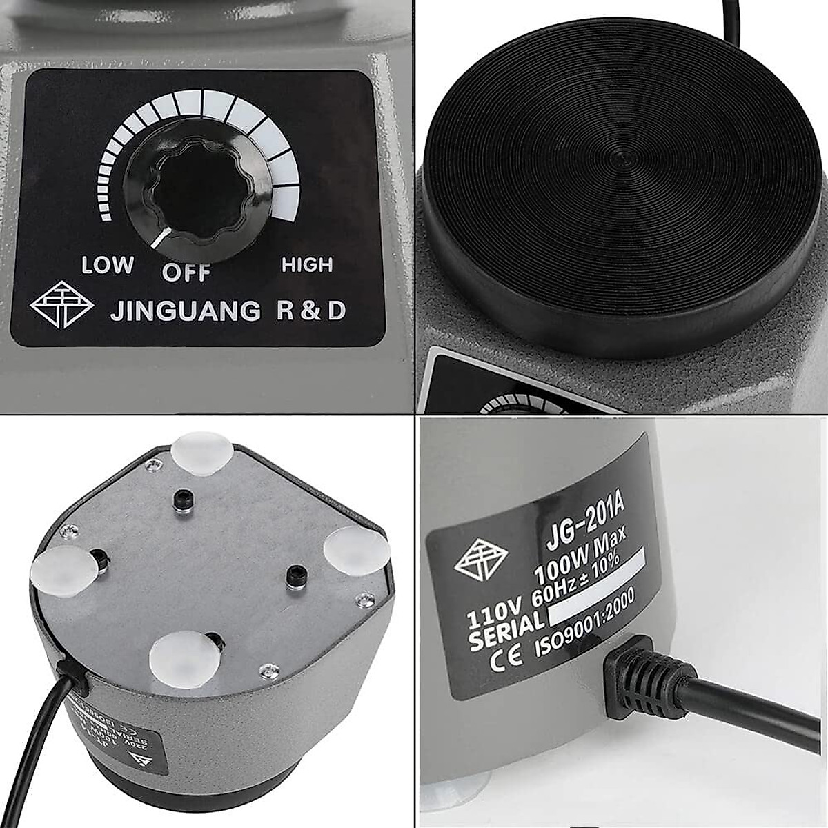 Lab Vibrator,Lab Equipment Vibrator,Round Shaker Oscillator,Plaster Vibrator, Vibrator Oscillator Shaker,Gypsum Mixing Machine,4" Vibrator Plate Dental Equipment Machine,110V 100W