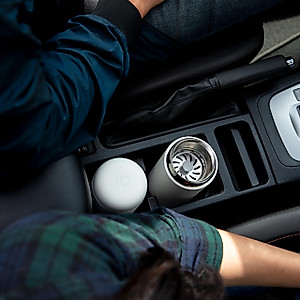 Fellow 12 oz Carter Move Travel Mug - Vacuum-Insulated Stainless Steel Travel Coffee Mug - Coffee Tumbler with Ceramic Interior and Splash Guard - Matte White