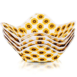 Microwave Bowl Cozy Holders Set of 4, Microwave Safe Hot Bowl Holder Bowl Potholders, Multipurpose Heat Resistant Plate holder for Hot and Cold Bowls Home Kitchen (Sunflower)