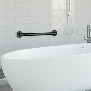 16 Inch Grab Bars for Bathtubs and Showers Black, Safety Shower Grab Bars for Seniors Elderly Handicapped, Handicap Grab Bars for Shower with Concealed Screws, Tesuchan