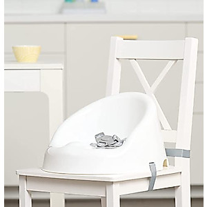 Regalo Baby Basics™ Booster Seat, White, Three-Point Safety Harness, Easily Wipeable, Sturdy & Durable Plastic