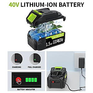 GardenJoy 40V Cordless Leaf Blower - 500CFM Brushless Electric Handheld Leaf Blower with Battery and Fast Charger, 2 Variable Speeds, Lightweight Portable Power Leaf Blowers for Lawn Yard Garden Care