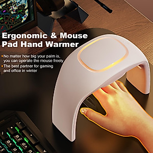 Space Heaters for Indoor Use, Foldable Heated Mouse Pad Hand Warmer, Portable Electric Small Desk Heater for Office, Ceramic Energy Efficient Heater with Thermostat, Christmas Gifts (Beige)