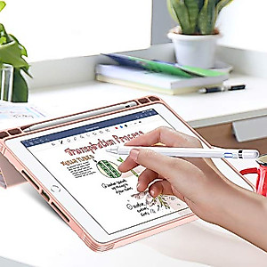 PIXIU Compatible with Pad 9.7 inch Case with Pencil Holder,pad 6th /5th Generation Cases,Full Body Protective Folio Leather Smart case Cover with Wake/Sleep Feature (Purple Marble)