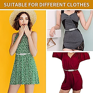 Giantree Women Skinny Belt, Metal Corset Belt Thin Waist Belt Stretch Waist Belt for Dress(Silver)