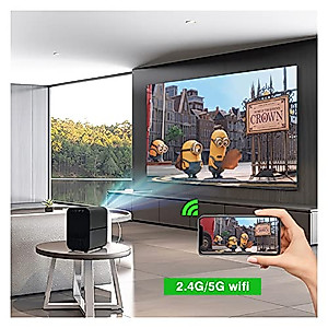 M6A 1080P LED Video Projector Android 9.0 6000 Lumens 5G WiFi Electric Focus for 4K Home Cinema Smartphone ( Color : M6A 1080P )