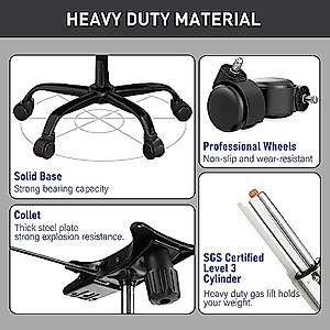 YEEFY High Back Executive Ergonomic Office Chair Heavy Duty PU Leather Rolling Desk Chair Wide Swivel Computer Chair Comfortable Home Office Chairs with Wheels Arms Lumbar Support