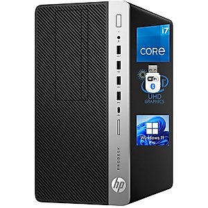 HP ProDesk 600 G3 Tower- i7-7700, 32GB Ram, 1TB SSD, AMD Radeon RX 460 2GB, DisplayPort, DVI, HDMI 4K Support, USB-Type-C, AC WI-FI, Bluetooth - Windows 10 Pro (Renewed)
