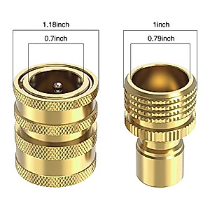 Twinkle Star Heavy Duty 3/4 Garden Hose Quick Connect Fittings, Water Lock Splitter, Sink Spigot Connectors, No Leak Connection, 2 Adapters Included