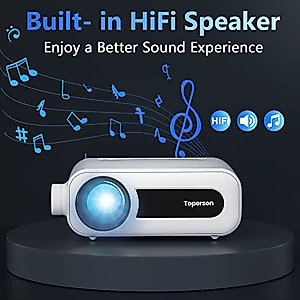 5G WiFi Mini Home Projector, Toperson 7000LM 1080P Supported 200" Home Movie Theater Video Projector for iPhone Android Smartphone/TV Stick/HDMI/USB/XBox/PS4/Laptop/Tablet/PC