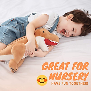 InnoBeta Dinosaur Stuffed Animal Star Night Light Projector, 14" T-Rex Fluffy Plush for Baby Girls, Boys, Kids, Children, Gifts for Birthday, Christmas, Valentine's Day, Dinosaur Nursery Room Decor