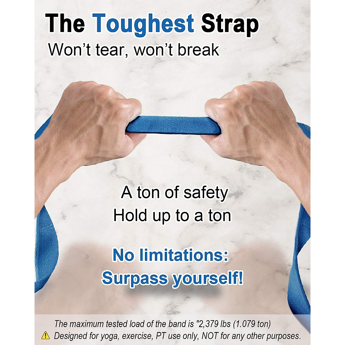 Tumaz Stretching Strap - 10 Loops & Non-Elastic Yoga Strap - The Perfect Home Workout Stretch Strap for Physical Therapy, Yoga, Pilates, Flexibility - [Extra Thick, Durable, Soft]