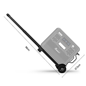 Generic FOSSiBOT F2400 Foldable Cart Hand Truck 3 Level Adjustable Handle with 2 Dual Ball Bearing Wheels for Portable Power Station Moving