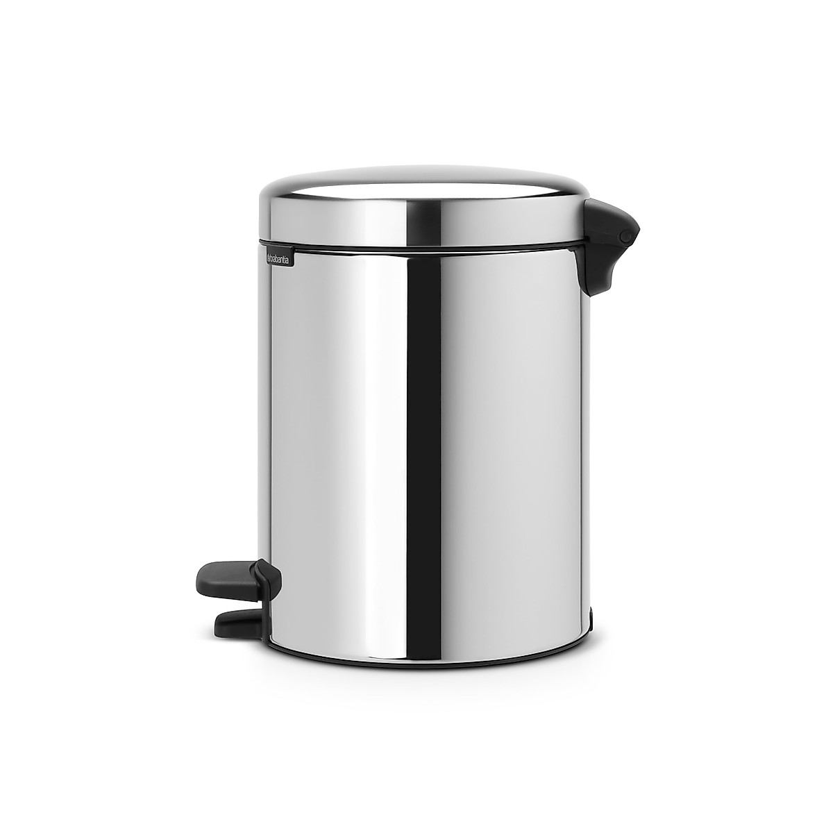 Brabantia New Icon Step Trash Can (1.3 Gal/Brilliant Steel) Soft Closing Kitchen Garbage/Recycling Can with Removable Bucket