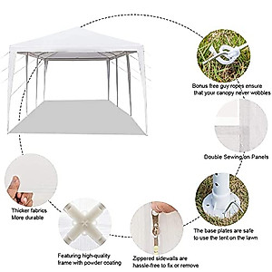 10' x 30' Outdoor Canopy Party Wedding Event Tent Waterproof Sun Shelter Canopy Heavy Duty Gazebo Storage Pavilion w/ 5 Removable Sidewalls, White