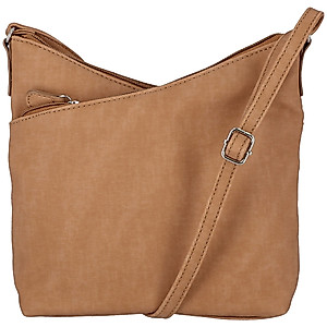 MultiSac Vista Solid Color Vegan Leather Crossbody Handbag One Size Brown