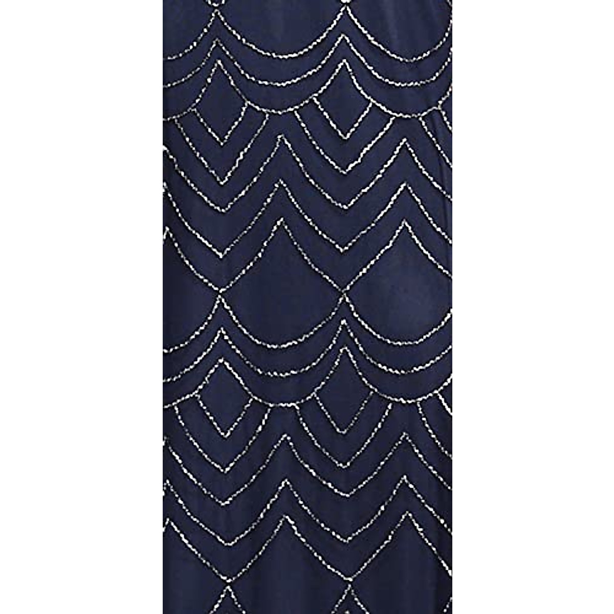 Adrianna Papell Women's Short Sleeve Blouson Beaded Gown, Navy, 8
