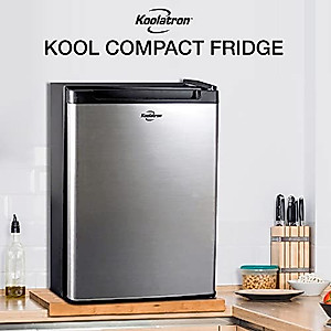 Koolatron Super Kool 45 Portable Fridge 1.76 Cu Ft (50L) Capacity, 12V DC / 110V AC, Stainless Steel, Thermoelectric Cooler, Heat Pipe Compact Fridge for Long-Haul Trucker, Car, Boat, Dorm, Office, RV