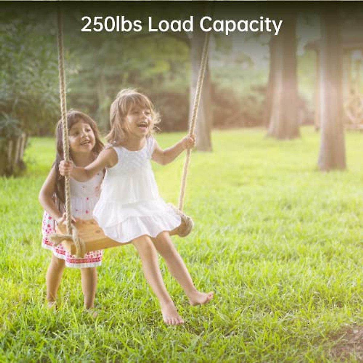 Wooden Tree Swing, 500lbs Load Capacity Wooden Swing for Adults & Kids, Adjustable Height, Waterproof Hanging Swing Seat for Indoor, Outdoor, Backyard, Garden, Playground (Kid)