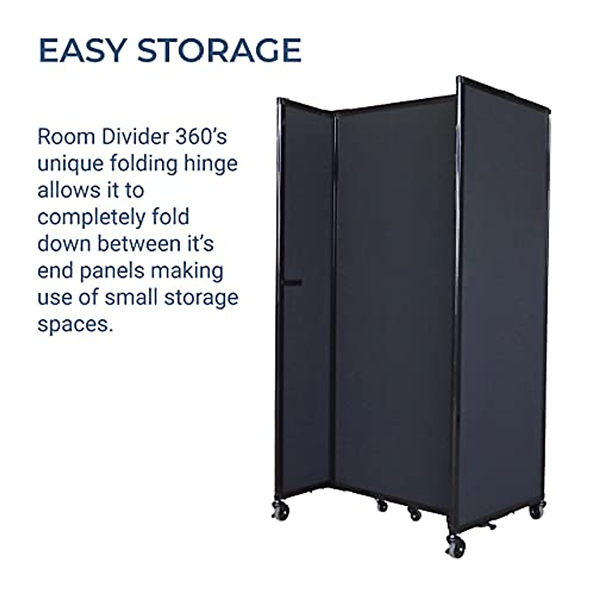 Versare Straightwall Sliding Portable Wall Partition | Freestanding Office Dividers | Locking Wheels | Temporary Room Separator | 7'2'' Wide x 7'6'' Tall Beige Fabric Panels