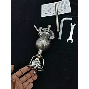 High Pressure Popcorn Maker Machine Mini Stainless Steel Professional Roasting Popcorn Machine Manual Crank Handle Gas Heating Slow Boost with Pressure Gauge for Family Gatherings Study Party Fun