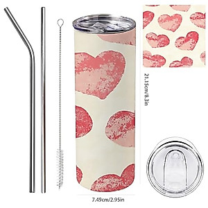 Medpol love kisses valentines insulated tumblers coffee cup Gift，love kisses valentines Drinking Glasses-Tea Cup-Coffee Mug tumbler with lid and straw 20 oz insulated tumbler cups