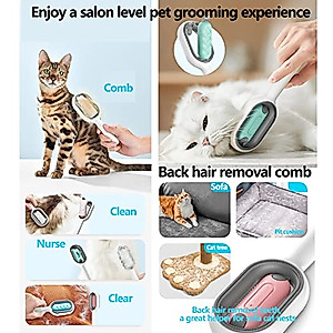 LogFaadCoi Grooming Brush, Pet Hair Brush with Water Tank Design for Cats & Dogs, Long Haired & Short Haired, Rabbits, Self Cleaning Brush, 1 Count, Blue