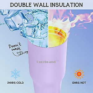 40 oz Tumbler. 100% Leak-Proof Splash-Proof Spill-Proof Lid with Handle and Flip Straw. Double Wall Vacuum Insulated Stainless Steel for Hydration at Home Office Car Gym and Playgrounds (Cranberry)